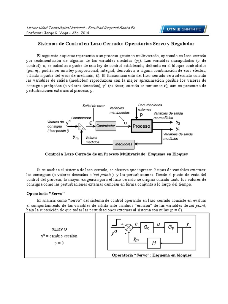 Lazo Realimentado Como Servo y Como Regulador | PDF | Sistema de ...