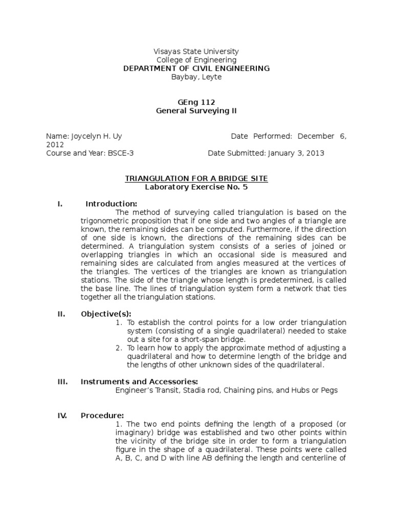 Lab Report On Surveying | PDF | Surveying | Trigonometric Functions