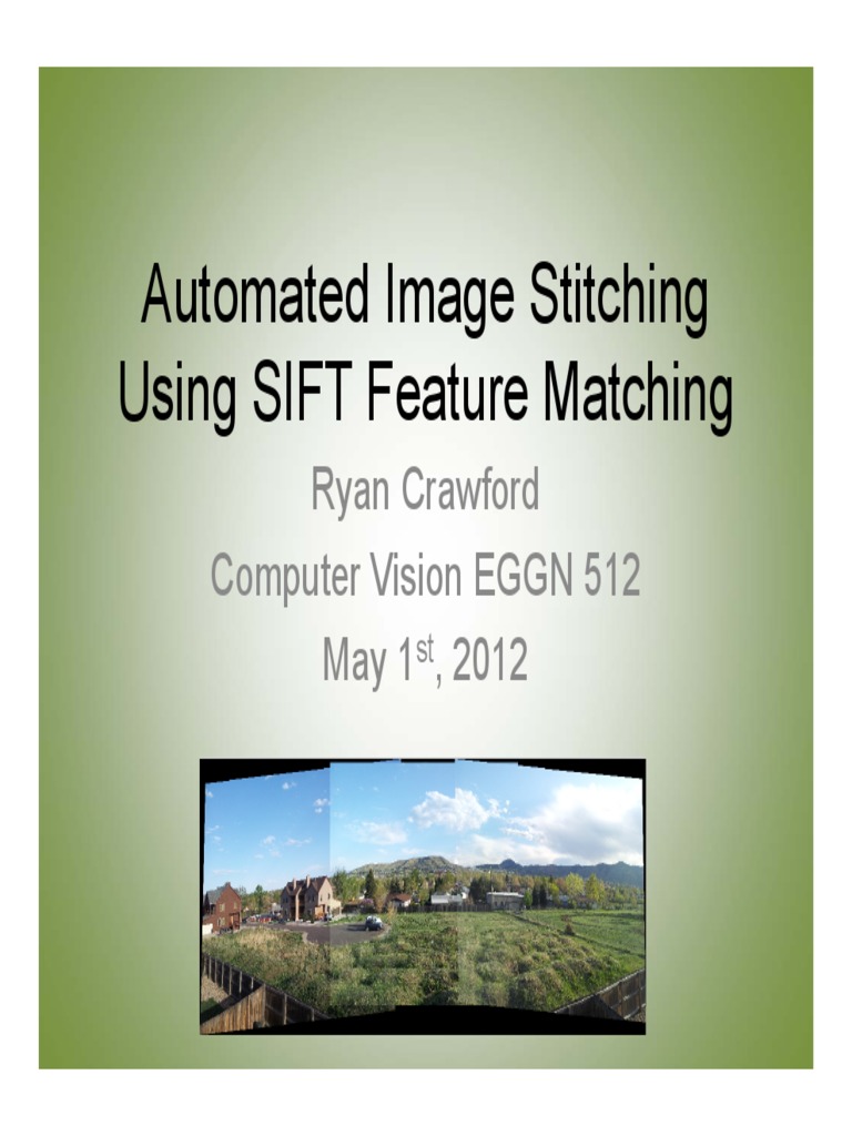 Automated Image Stitching Using SIFT Feature Matching | Download Free PDF | Image Processing ...