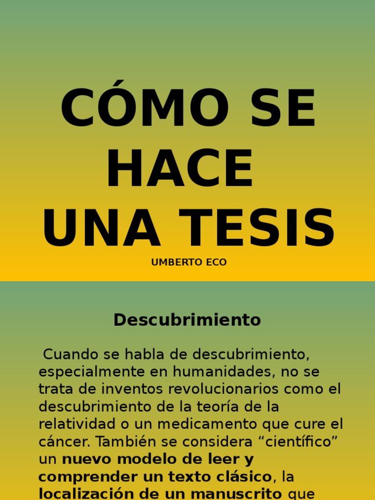 Como Hacer Una Tesis | PDF | Bibliografía | Epistemología