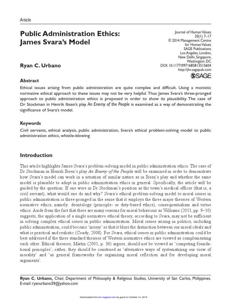 Ethics Case Study | PDF | Morality | Public Administration