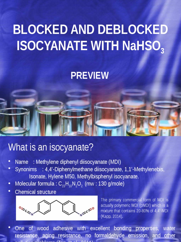 Blocked and Deblocked Isocyanate With Sodium Bisulfite | Differential ...