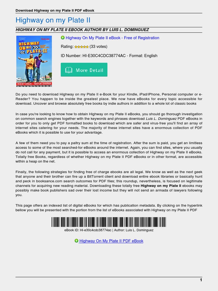 Highway On My Plate II | PDF | E Reader | E Books