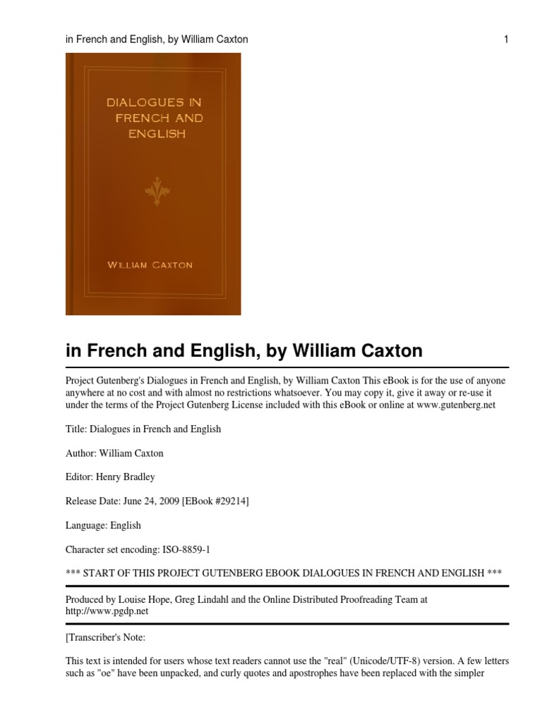 Dialogues in French and English | PDF | Project Gutenberg | Writing
