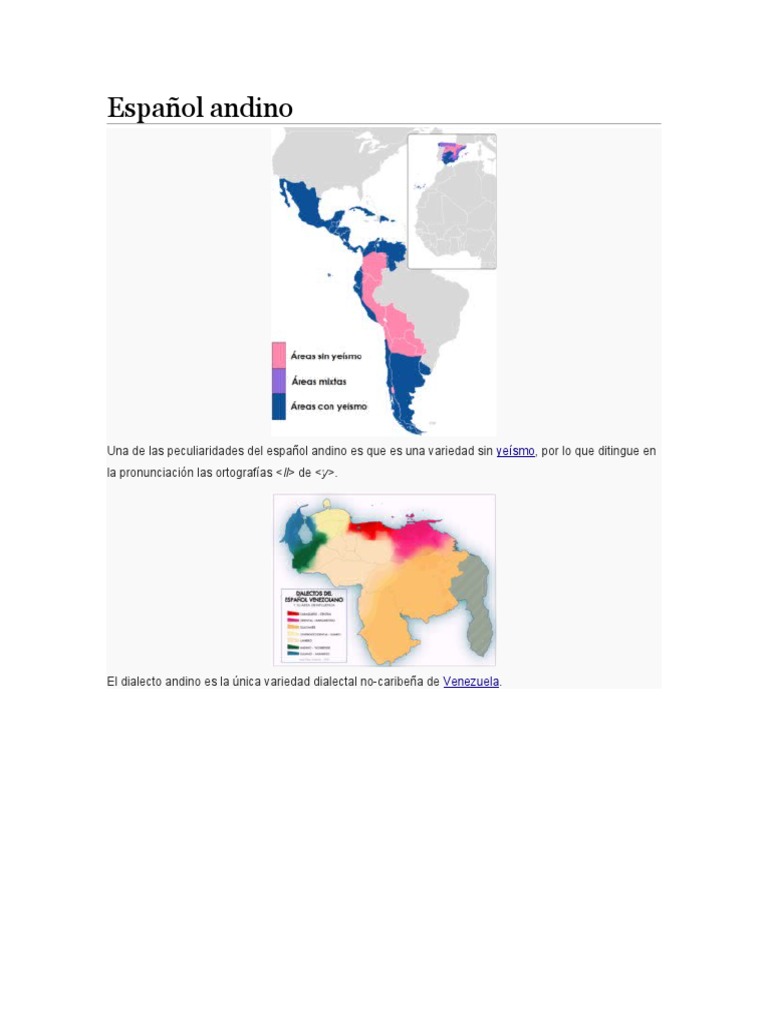 El español andino: características y áreas de influencia de un dialecto ...