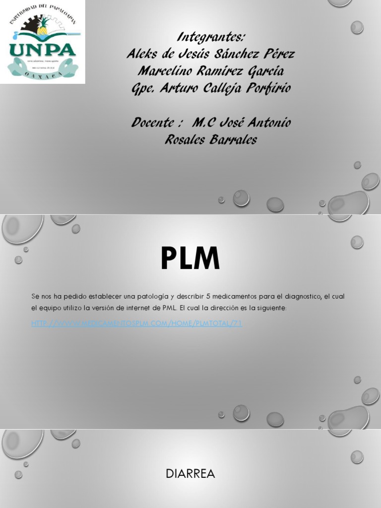 Medicamentos PLM | PDF | Diarrea | Especialidades Medicas