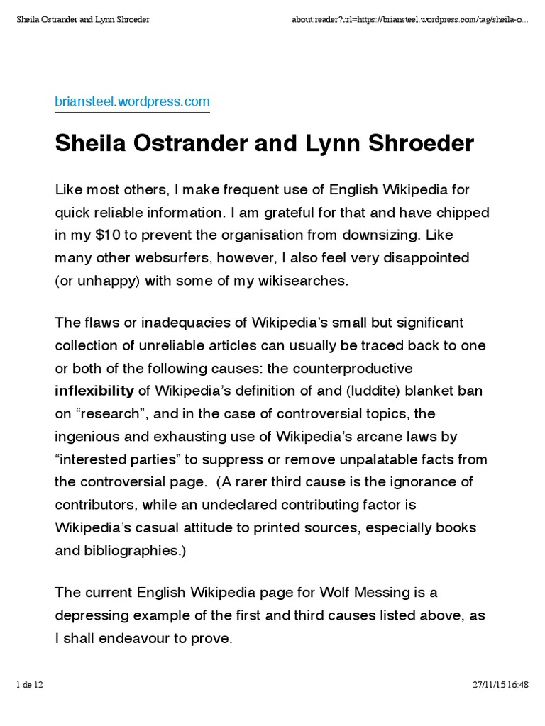 Sheila Ostrander and Lynn Shroeder | PDF | Wikipedia | Internet