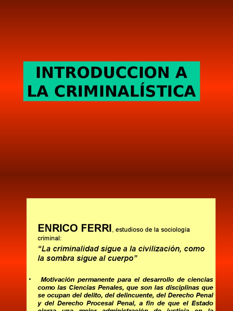Introduccion A La Criminalistica 1 Pdf Procedimiento Criminal