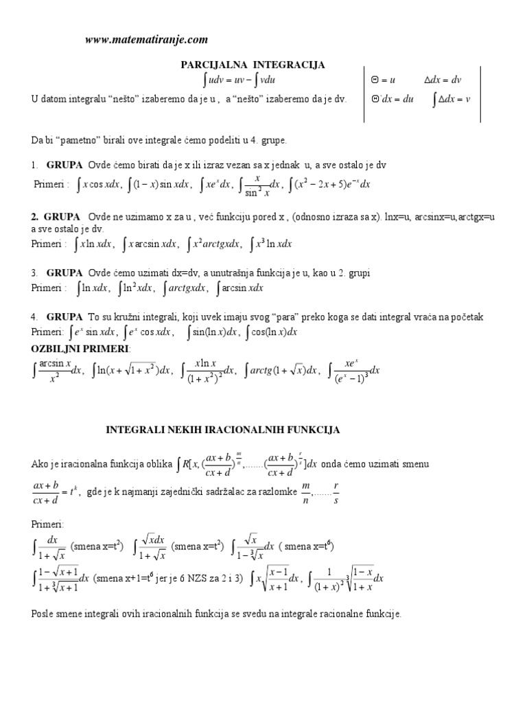 Parcijalna Integracija | PDF