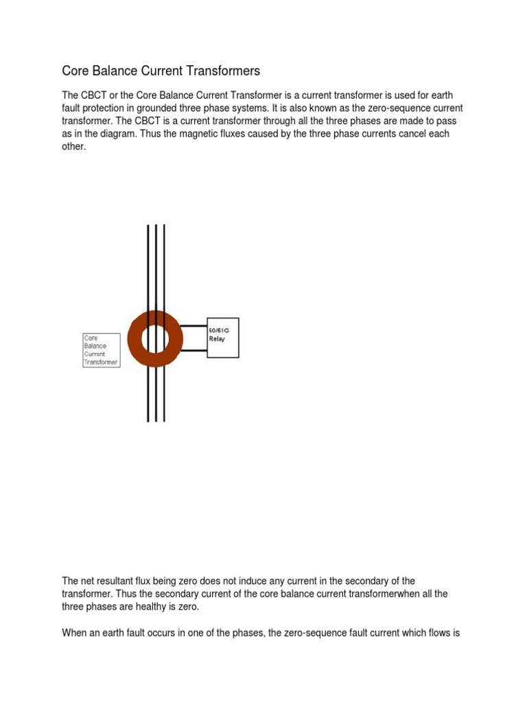 Core Balance Current Transformers | PDF