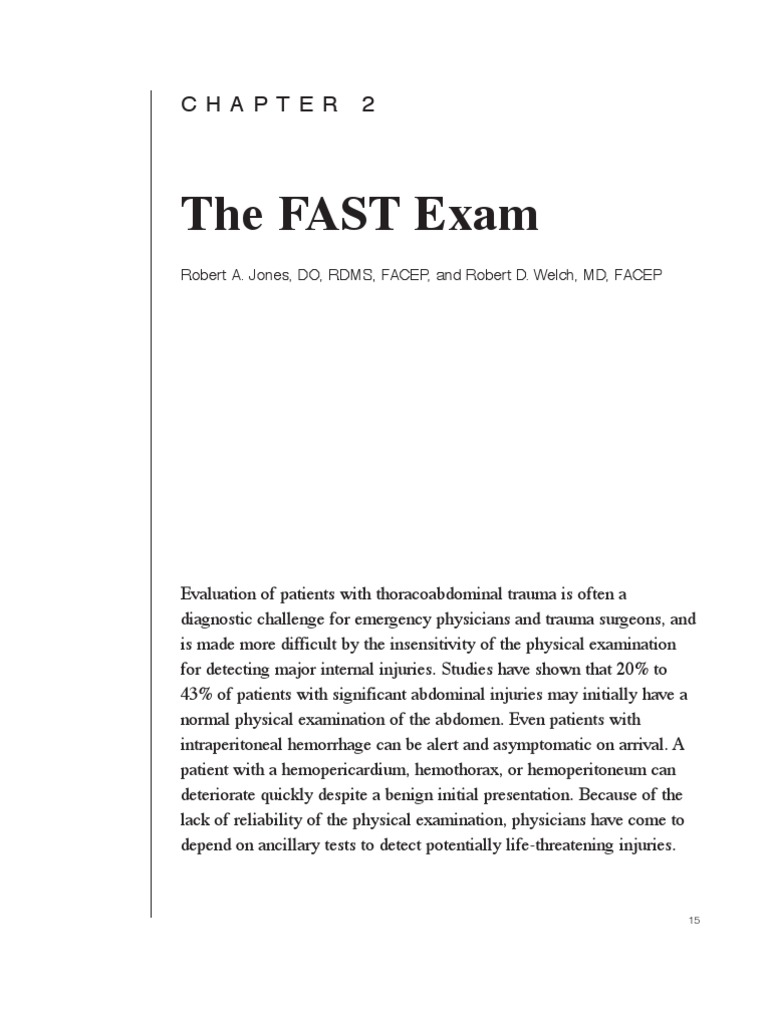 UltrasoundTraumaCh02 Fast Exam | PDF | Medical Ultrasound | Major Trauma