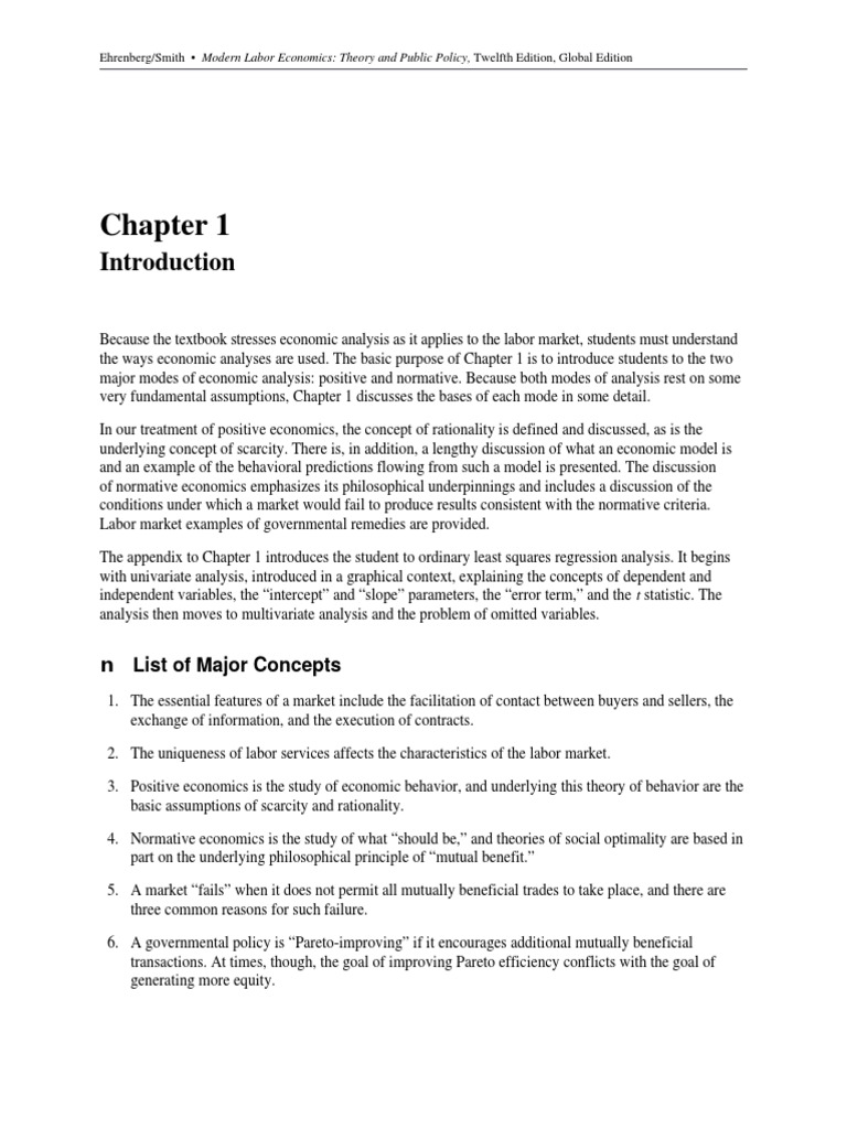 SUMMARY Modern Labor Economics | PDF | Labour Economics | Employment