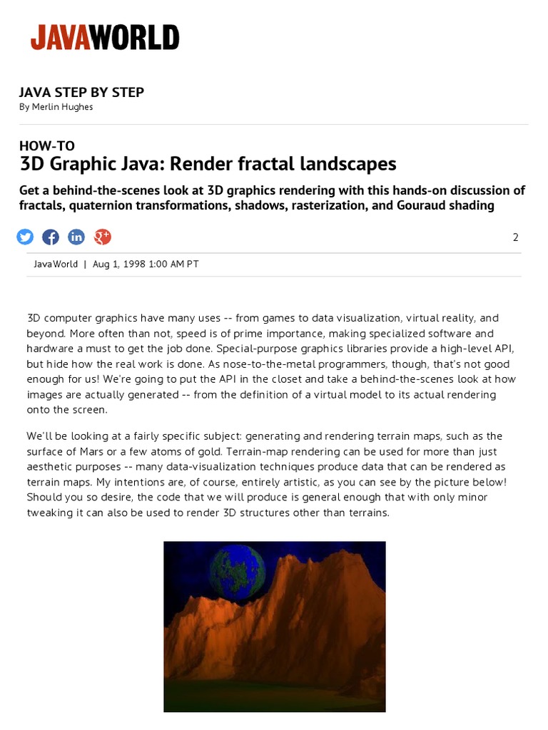 ( (3D Terrain) ) 3D Graphic Java - Render Fractal Landscapes ...