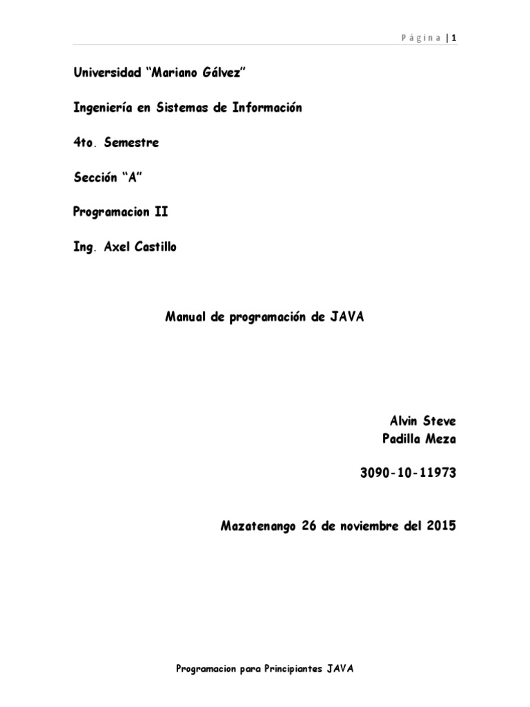 Manual de Programacion Java 2.2 | PDF | Java (lenguaje de programación ... Manual de Programacion Java 2.2 | PDF | Java (lenguaje de programación ...