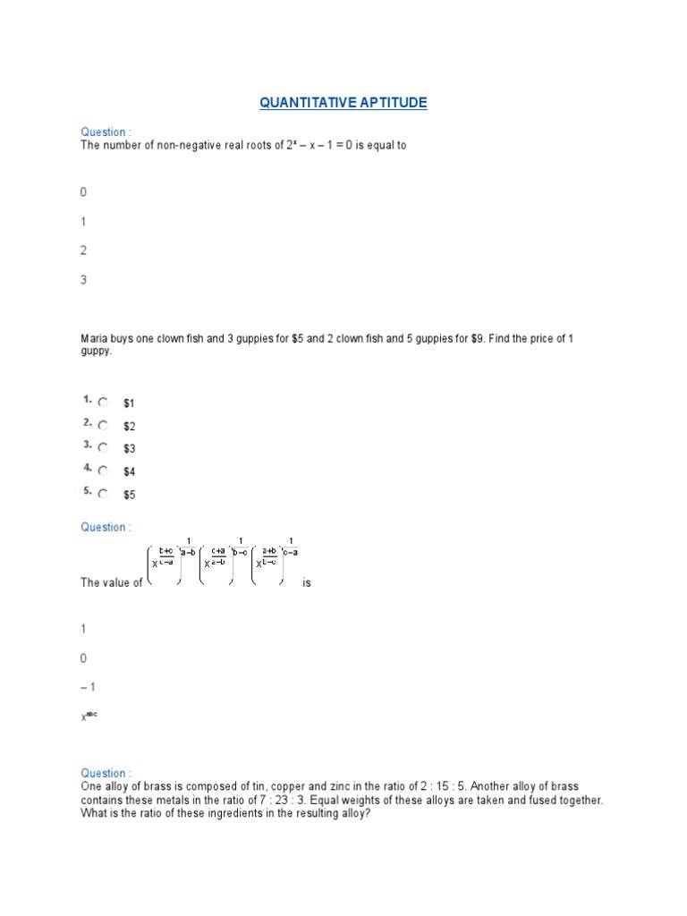 Quantitative Aptitude | PDF | Speed | Percentage