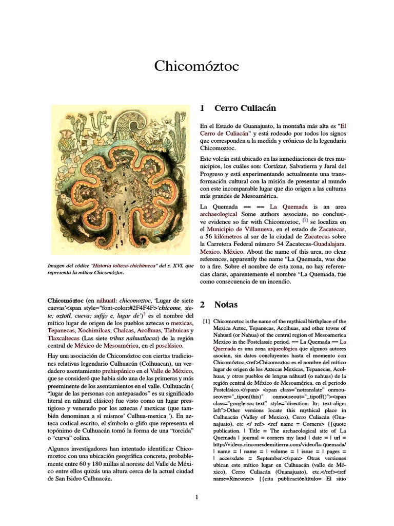 Chicomóztoc | PDF | Era precolombina | Cultura de las Americas
