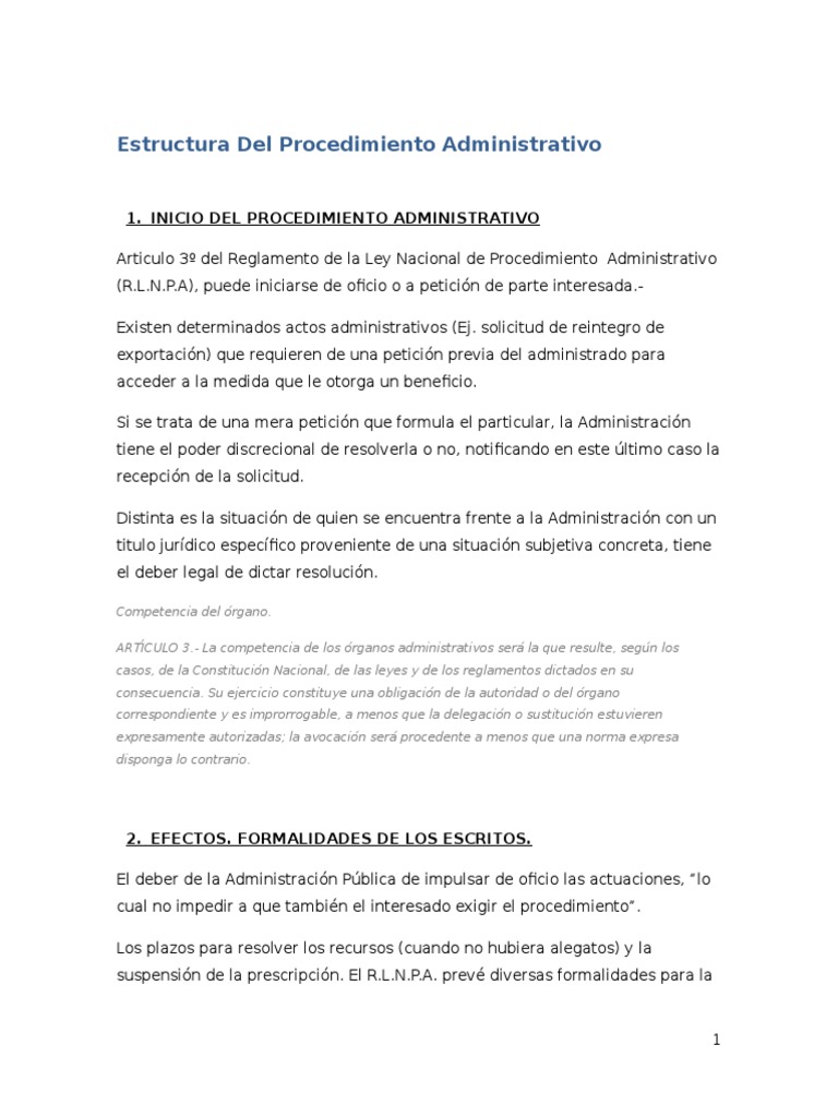 Estructura del Procedimiento Administrativo | PDF | Regulación | Ley ...
