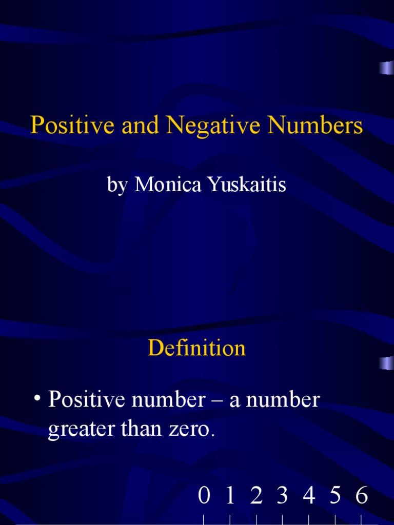 Positive and Negative Numbers: by Monica Yuskaitis | PDF | Mathematical Notation | Mathematical ...