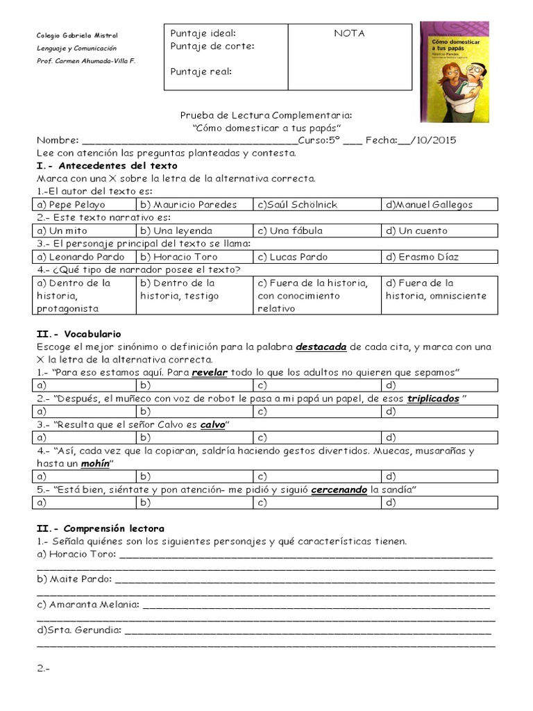 Prueba Cómo Domesticar a Tus Papás Prueba Cómo Domesticar a Tus Papás