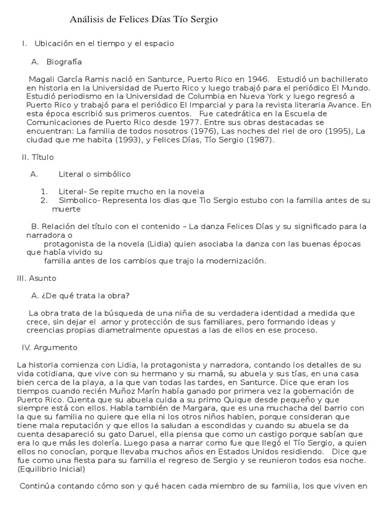 Analisis de Felices Dias Tio Sergio #2 | PDF | Política (general)