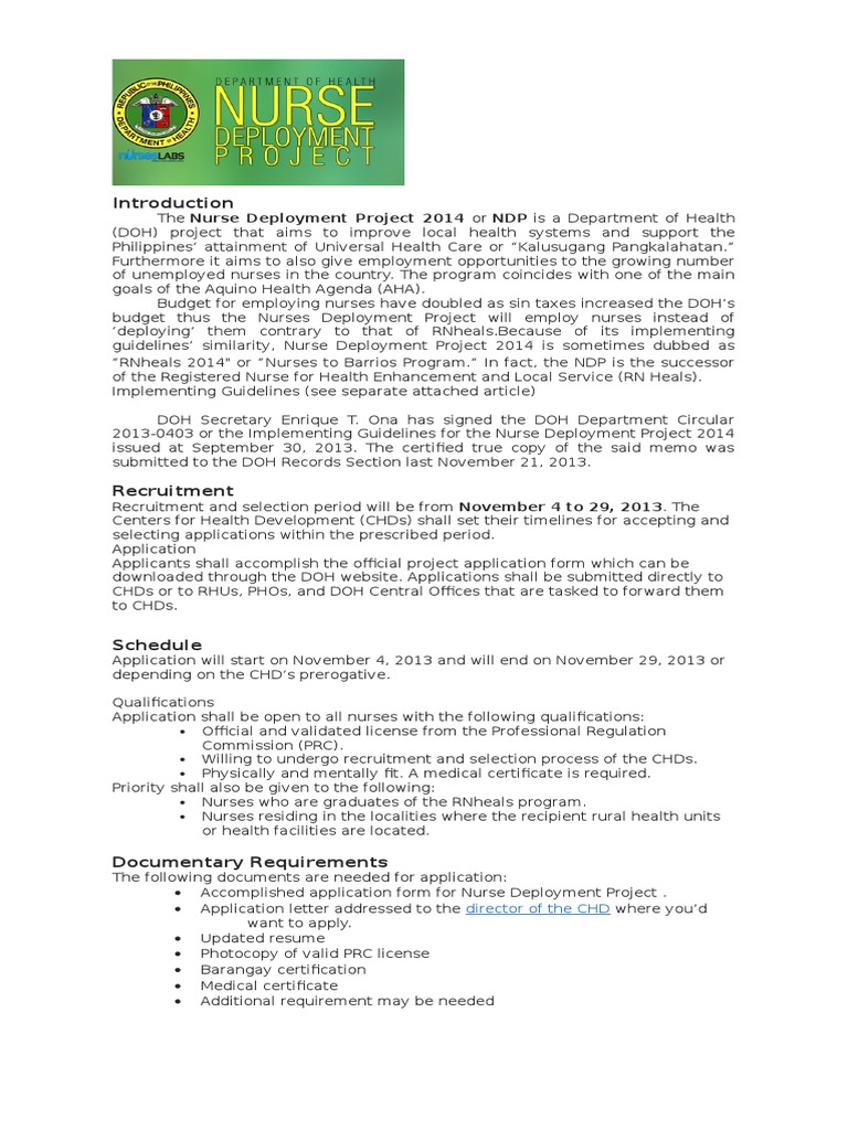 NDP Handouts | Nursing | Health Care