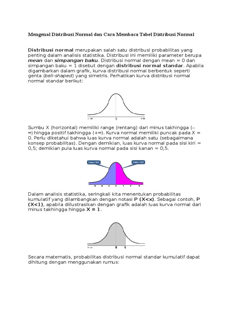 Mengenal Distribusi Normal Dan Cara Membaca Tabel Distribusi Normal | PDF