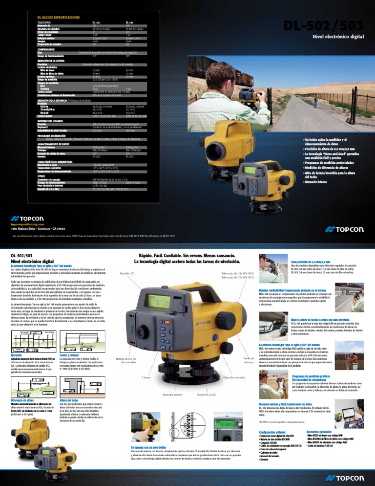 Topcon Serie Dl-500 | PDF | Memoria del ordenador | Medición