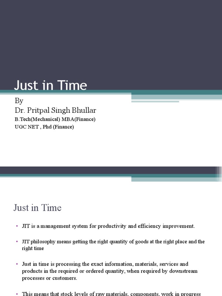 Jit Presentation | PDF | Inventory | Brainstorming