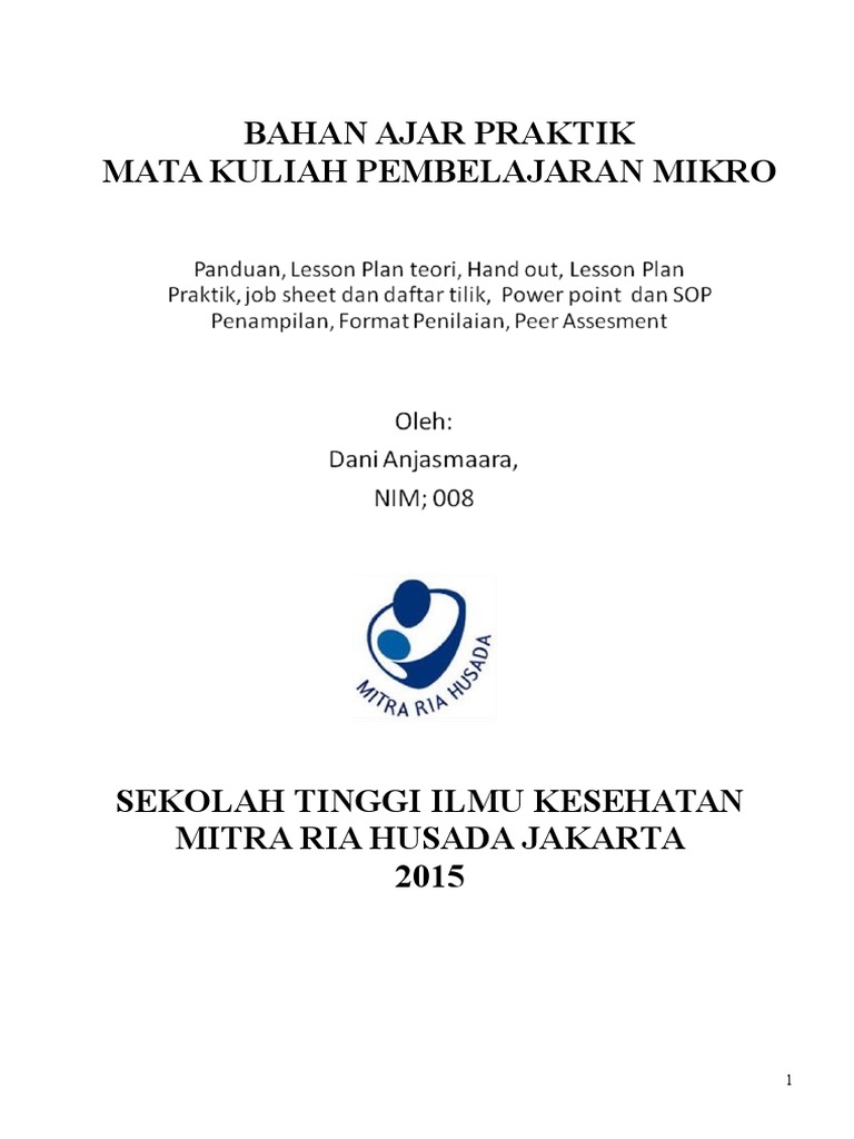 Panduan Dan Format Penilaian Micro Teaching | PDF