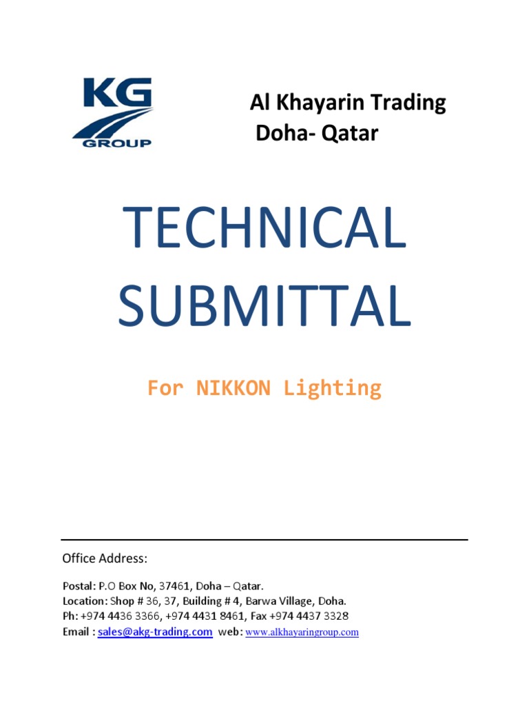 NIKKON Lighting Technical Submittal | PDF | Lighting | Fluorescent Lamp