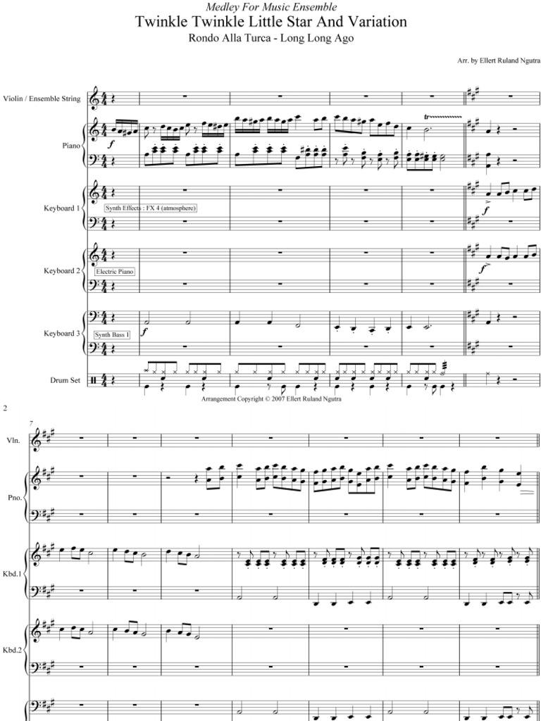 Twinkle Twinkle Little Star - Medley For Ensemble Instrument | PDF