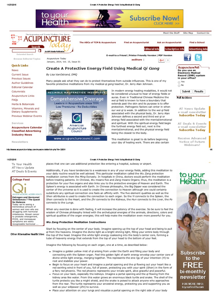 Create A Protective Energy Field Using Medical Qi Gong | PDF | Qigong ...