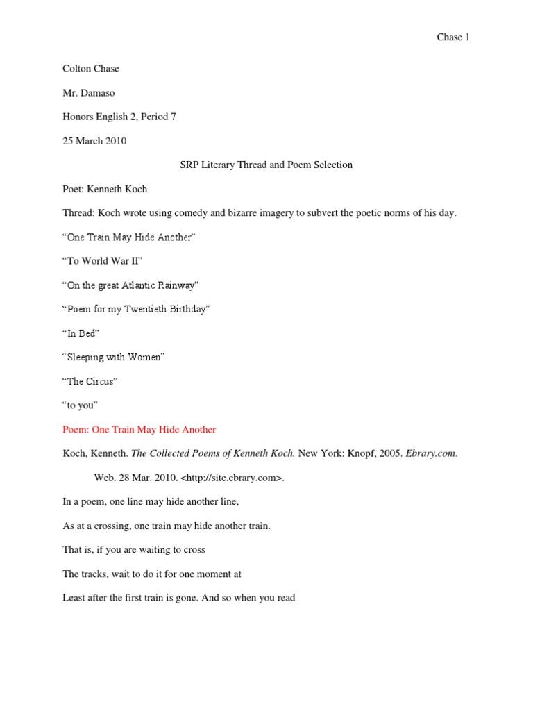 Kenneth Koch's Poetic Exploration | PDF | Happiness