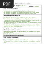 4as Semi-Detailed Lesson Plan | PDF | Habitat | Lesson Plan