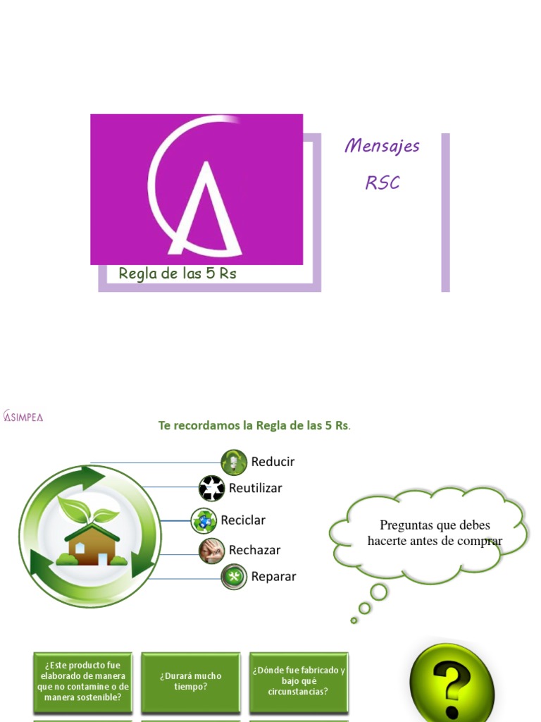 Regla de Las 5 Rs | PDF | Reciclaje | Consumo (economía)