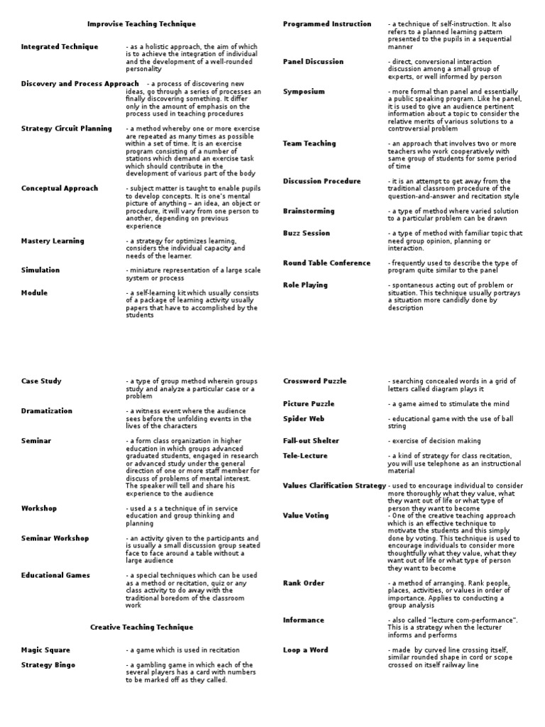 Integrated Technique in MAPEH | PDF | Epistemology | Psychological Concepts