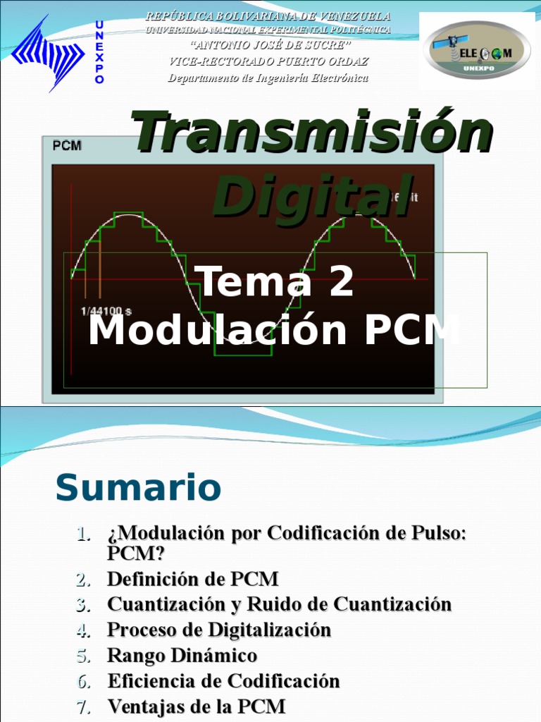Tema 2 Modulacion PCM | PDF | Conversor analógico a digital | Muestreo ...