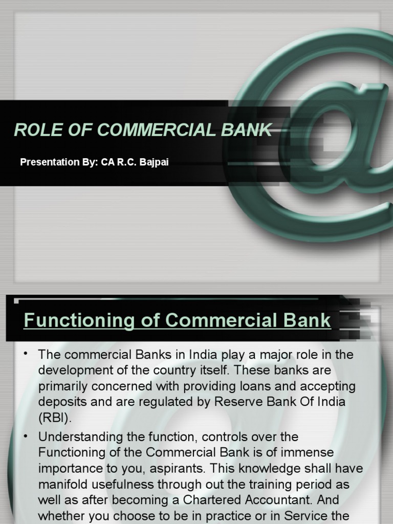 Role of Commercial Bank | PDF | Loans | Banks