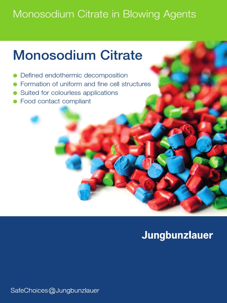 Monosodium Citrate in Blowing Agents | PDF | Manmade Materials | Industries