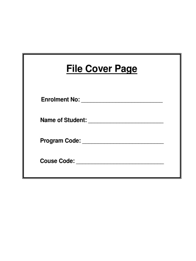 Ignou Assignment Cover Page Design