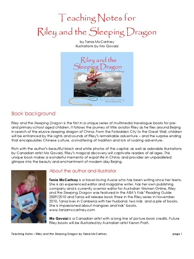 Teaching Notes: Riley & the Sleeping Dragon | PDF | Books | Dragon