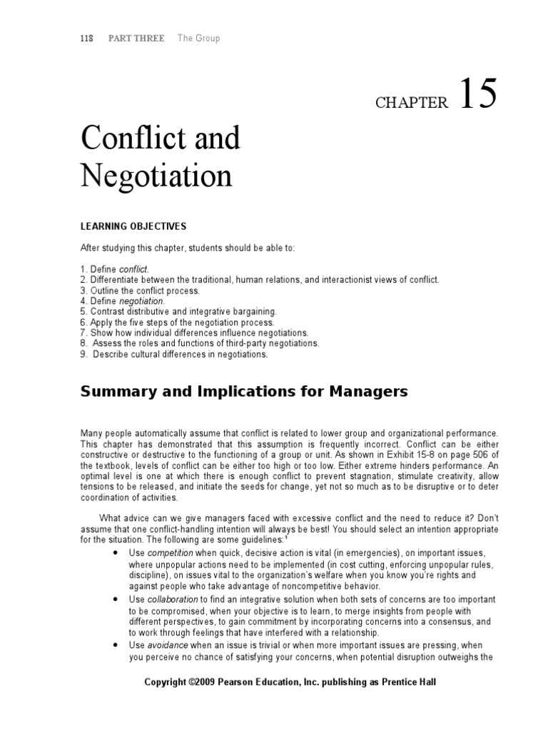 Conflict and Negotiation | PDF | Negotiation | Conflict (Process)
