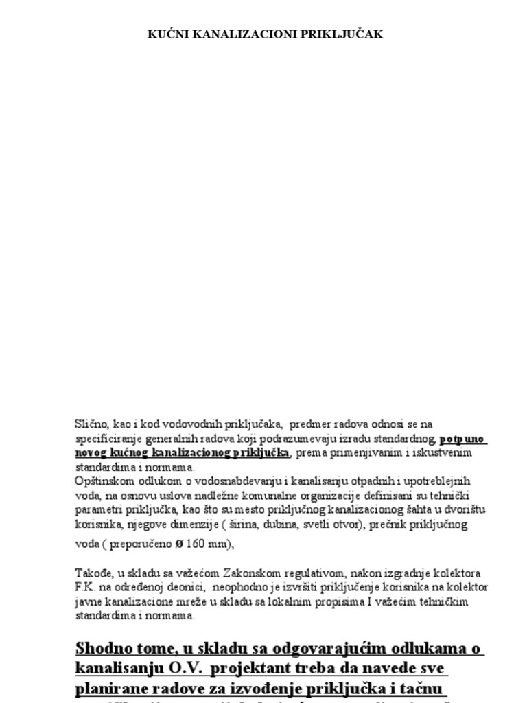 Kucni Kanalizacioni Prikljucak | PDF