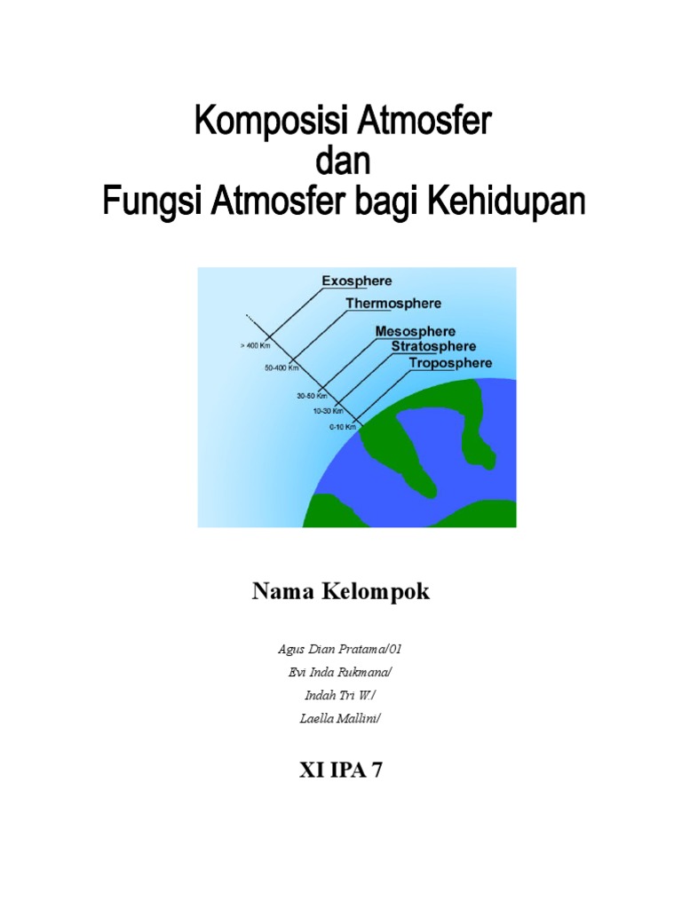 Komposisi Atmosfer Dan Fungsi Atmosfer Bagi Kehidupan | PDF