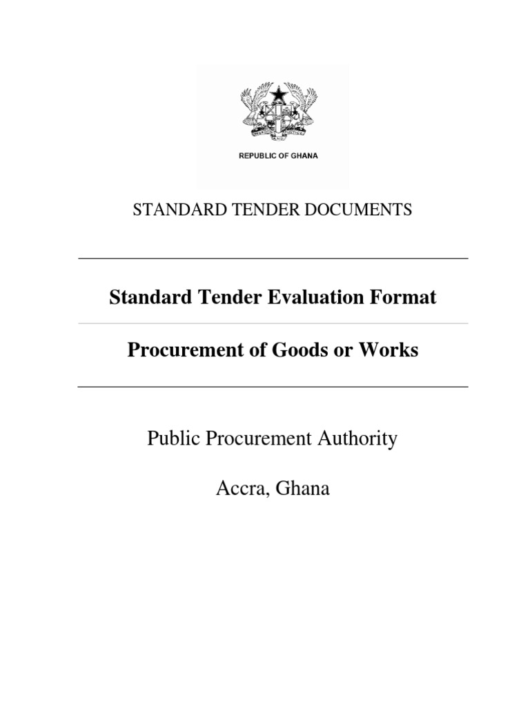 Standard Tender Evaluation Form For Good and Works | PDF | Exchange Rate | Discounting
