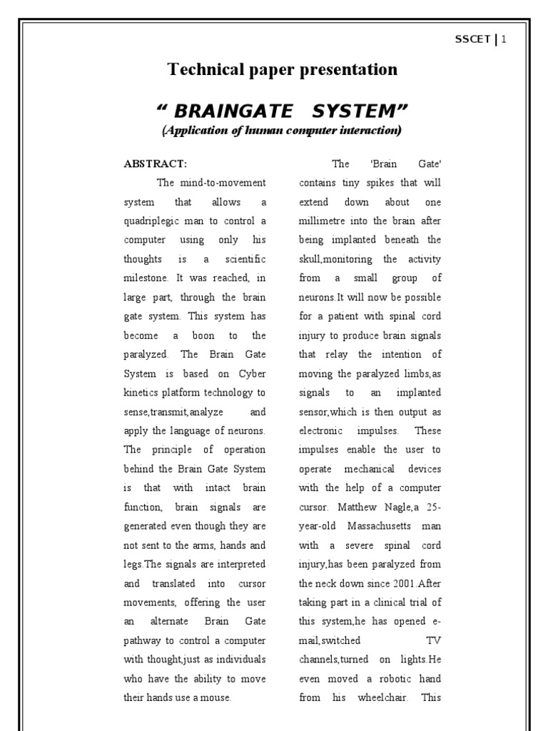 Braingate System | PDF | Brain | Nervous System