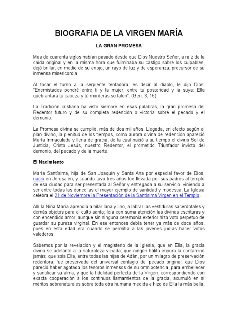 BIOGRAFIA DE LA VIRGEN MARÍA.docx | María, madre de Jesús | Cristo (título)