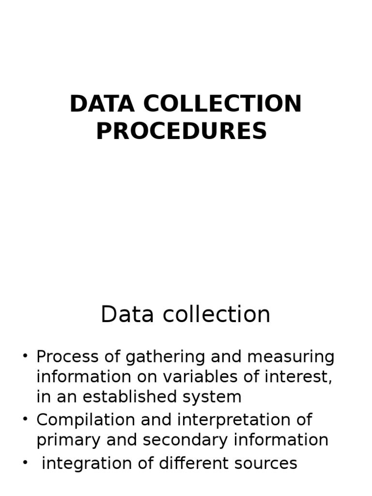 Data Collection Procedures | PDF | Quantitative Research | Qualitative Research