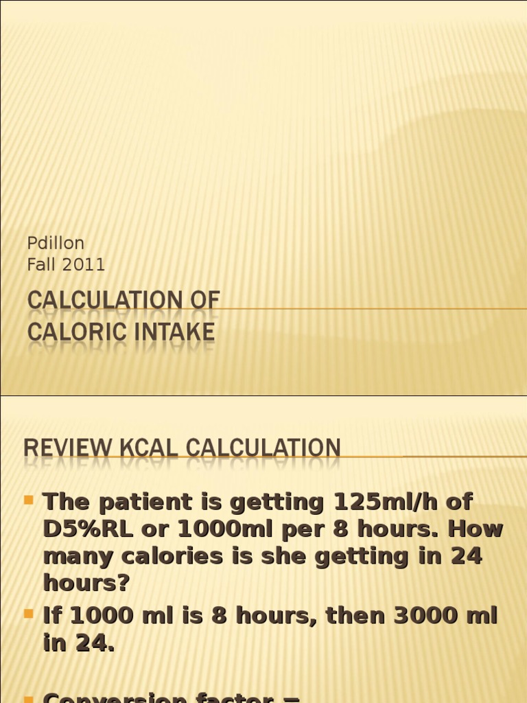 Calculation of Kcal | PDF | Calorie | Kilogram
