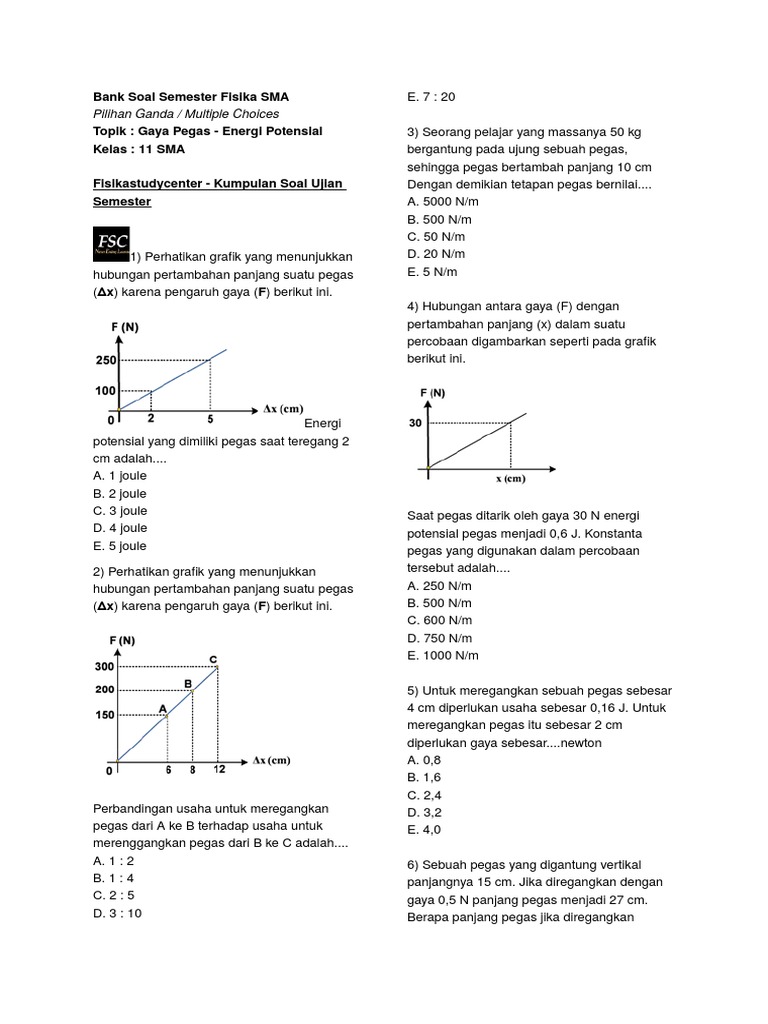 Bank Soal Semester Fisika SMA | PDF | Ilmu Sosial | Metode & Bahan Ajar